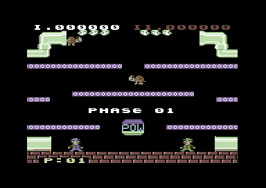 Screenshot of Mario Bros. (Commodore 64, 1983) - MobyGames