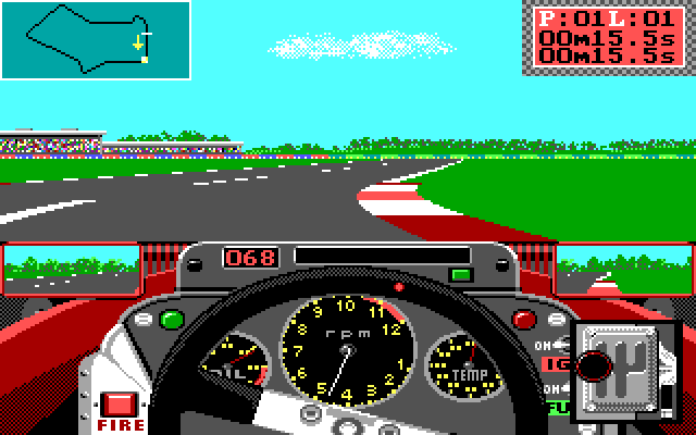 Screenshot of Grand Prix Circuit (DOS, 1988) - MobyGames