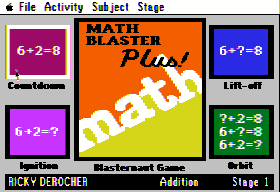 Screenshot of Math Blaster Plus! (Apple II, 1987) - MobyGames