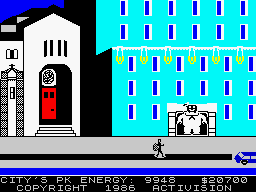 Screenshot of Ghostbusters (ZX Spectrum, 1984) - MobyGames