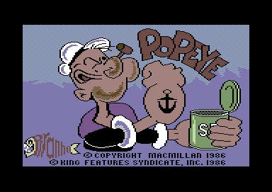 Screenshot of Popeye (Commodore 64, 1985) - MobyGames