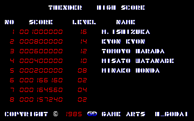 Screenshot of Thexder (PC-98, 1985) - MobyGames