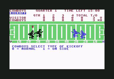 Screenshot of Computer Football Strategy (Commodore 64, 1983) - MobyGames