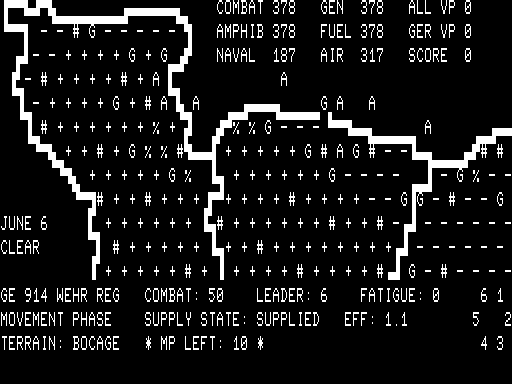 Screenshot of Battle for Normandy (TRS-80, 1982) - MobyGames