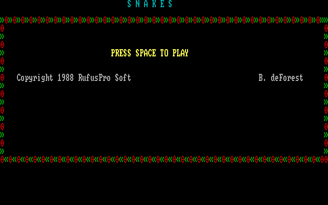 Snakes (1988) - MobyGames
