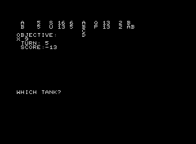 Screenshot of Tanktics (Commodore PET/CBM, 1976) - MobyGames