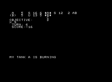Screenshot of Tanktics (Commodore PET/CBM, 1976) - MobyGames