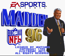 Screenshot of Madden NFL 96 (SNES, 1995) - MobyGames