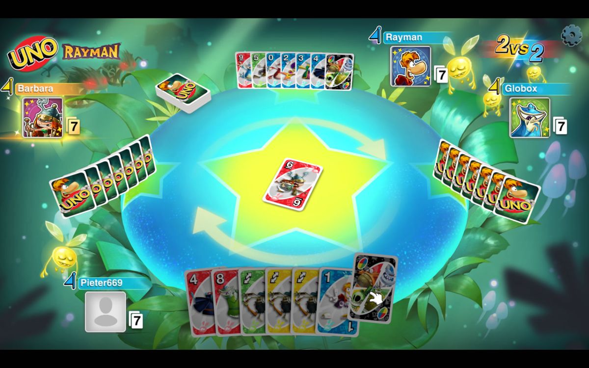 Screenshot of Uno: Rayman Theme (Windows, 2016) - MobyGames