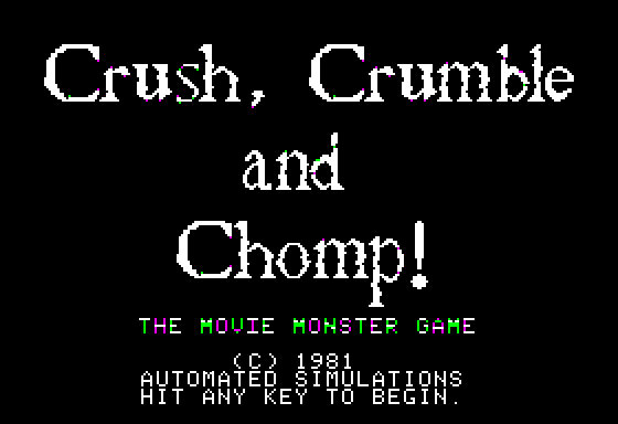 Crush, Crumble and Chomp! screenshots - MobyGames
