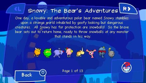 Screenshot of Snowy: The Bear's Adventures (PSP, 2003) - MobyGames
