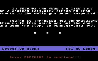 Screenshot of Intrigue! (Commodore 64, 1986) - MobyGames