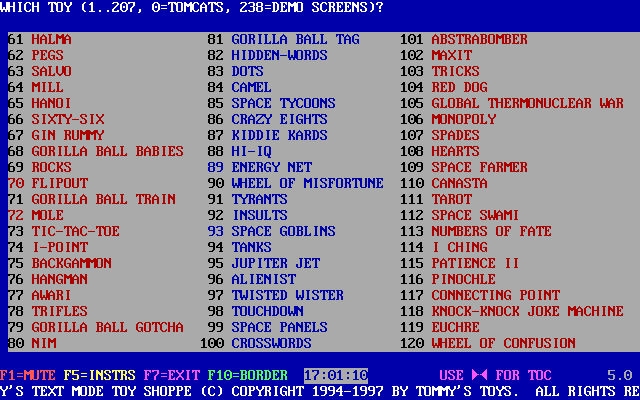 Screenshot of Tommy's Arcade (DOS, 1997) - MobyGames