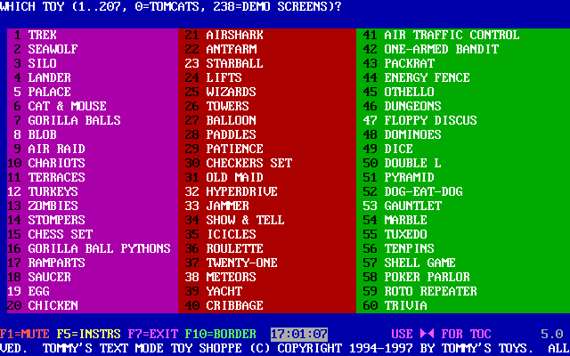 Screenshot of Tommy's Arcade (DOS, 1997) - MobyGames