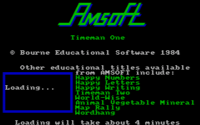 Screenshot of Timeman One (Amstrad CPC, 1983) - MobyGames