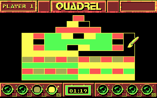Screenshot of Quadrel (DOS, 1990) - MobyGames