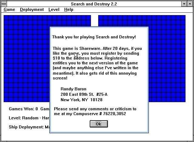 Screenshot of Search and Destroy (Windows 3.x, 1992) - MobyGames