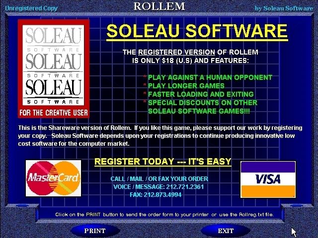 Screenshot of Rollem (Windows 3.x, 1996) - MobyGames