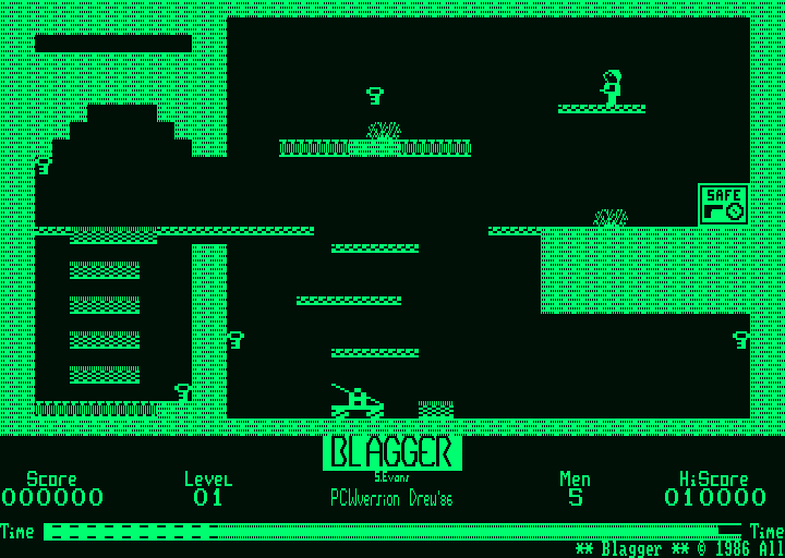 Screenshot of Blagger (Amstrad PCW, 1983) - MobyGames