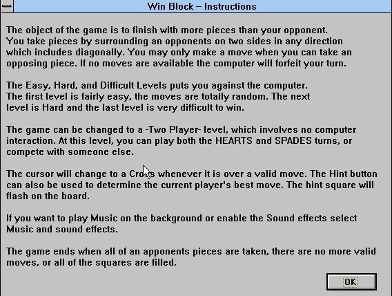 Screenshot of Win Block (Windows 3.x, 1994) - MobyGames