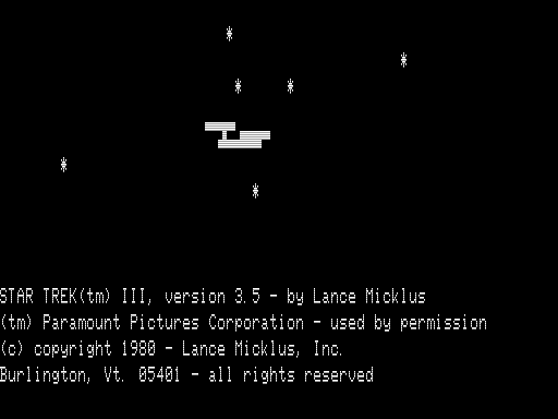 Screenshot of Star Trek III (TRS-80, 1978) - MobyGames