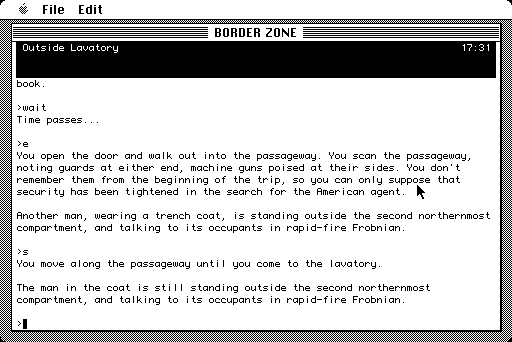 Screenshot of Border Zone (Macintosh, 1987) - MobyGames