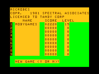 Screenshot of Color Meteoroids (TRS-80 CoCo, 1981) - MobyGames