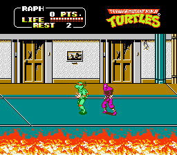 Screenshot of Teenage Mutant Ninja Turtles (NES, 1989) - MobyGames