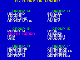 Screenshot of World Championship Soccer (ZX Spectrum, 1989) - MobyGames