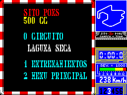 Screenshot of Sito Pons 500 c.c. Grand Prix (ZX Spectrum, 1990) - MobyGames