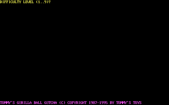 Tommy's Gorilla Ball Gotcha (1987) - MobyGames