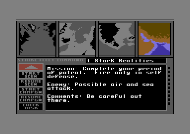 Screenshot of Strike Fleet (Commodore 64, 1988) - MobyGames
