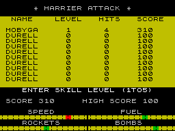 Screenshot of Harrier Attack! (ZX Spectrum, 1983) - MobyGames