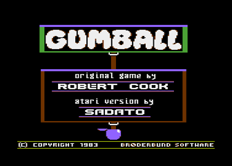 Screenshot of Gumball (Atari 8-bit, 1983) - MobyGames