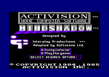 Screenshot of Mindshadow (Amstrad CPC, 1985) - MobyGames