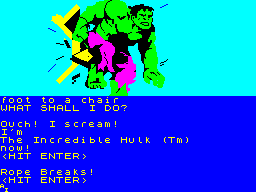 Screenshot of The Hulk (ZX Spectrum, 1984) - MobyGames