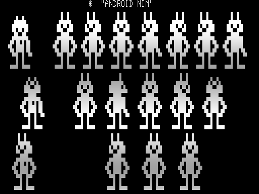 Screenshot of Android Nim (TRS-80, 1978) - MobyGames