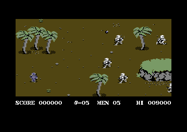 Screenshot of Commando (Commodore 64, 1985) - MobyGames