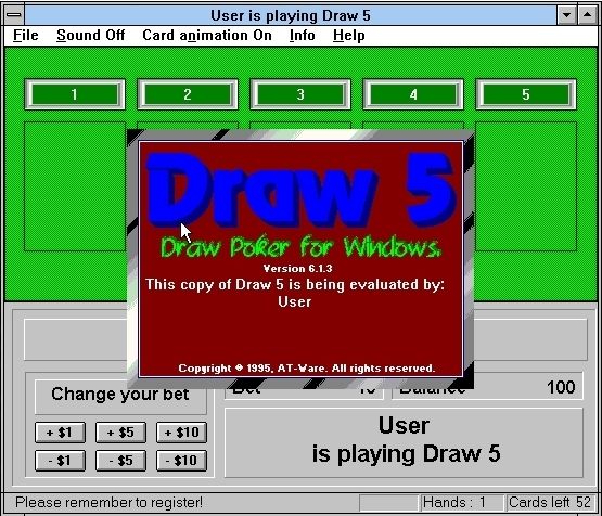 Draw 5: Draw Poker for Windows (1995) - MobyGames