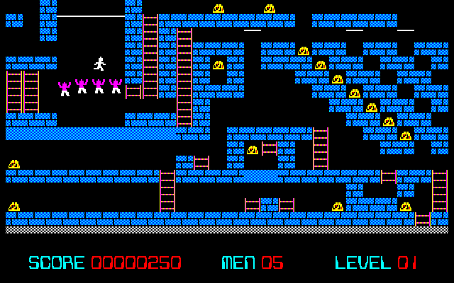 Screenshot of Championship Lode Runner (PC-88, 1984) - MobyGames