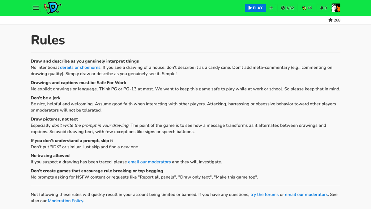 Screenshot of Drawception (Browser, 2012) - MobyGames