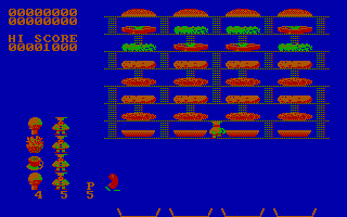 Screenshot of BurgerTime (PC Booter, 1982) - MobyGames