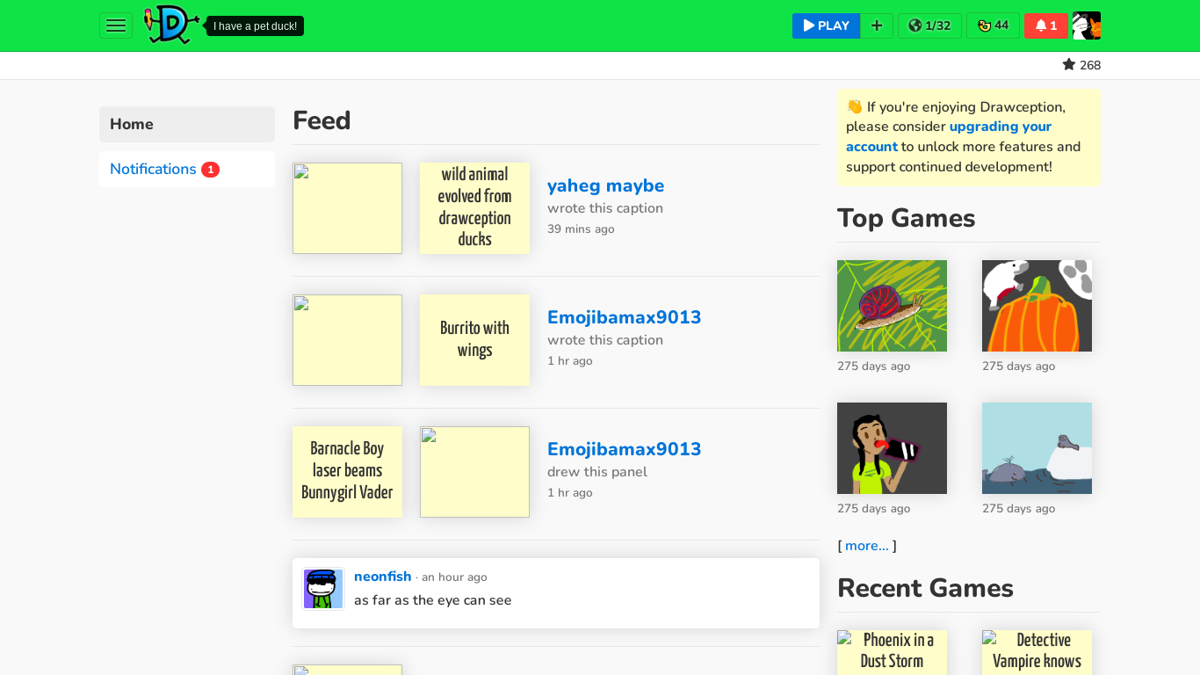 Screenshot of Drawception (Browser, 2012) - MobyGames