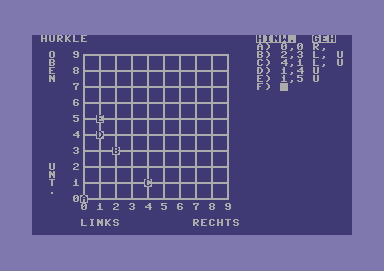 Screenshot of Hurkle (Commodore 64, 1973) - MobyGames