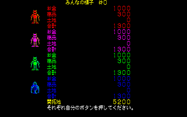 Screenshot of M.U.L.E. (PC-88, 1983) - MobyGames