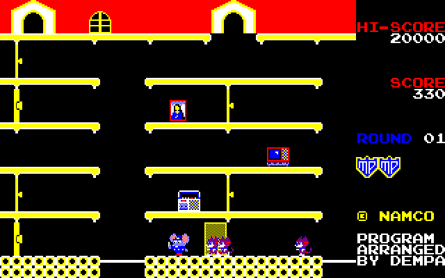 Screenshot of Mappy (PC-88, 1983) - MobyGames