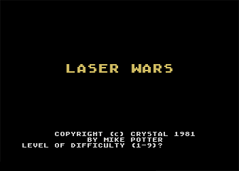 Screenshot of Laser Wars (Atari 8-bit, 1981) - MobyGames