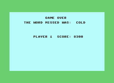 Screenshot of Webster: The Word Game (Commodore 64, 1983) - MobyGames