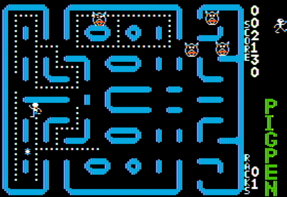 Screenshot of Pig Pen (Apple II, 1982) - MobyGames