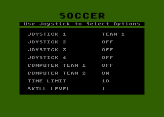 Screenshot of Soccer (Atari 8-bit, 1982) - MobyGames